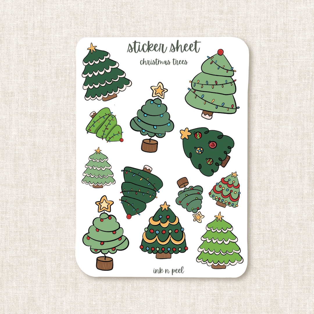 Sticker Sheet - Christmas Trees | Journaling Stickers for Your Planner ...