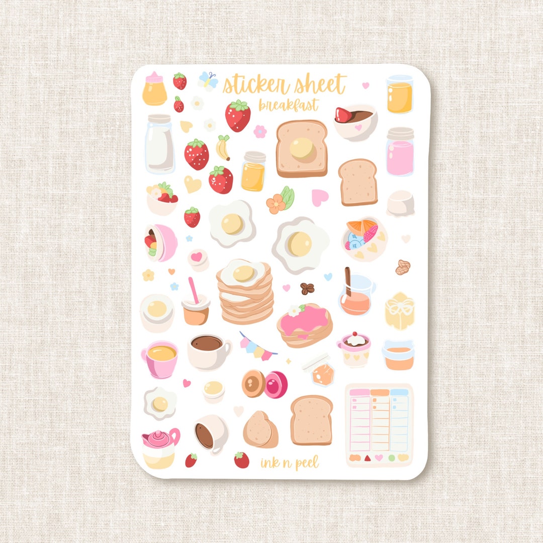 Sticker Sheet - Breakfast | Journaling Stickers for Your Planner - Etsy
