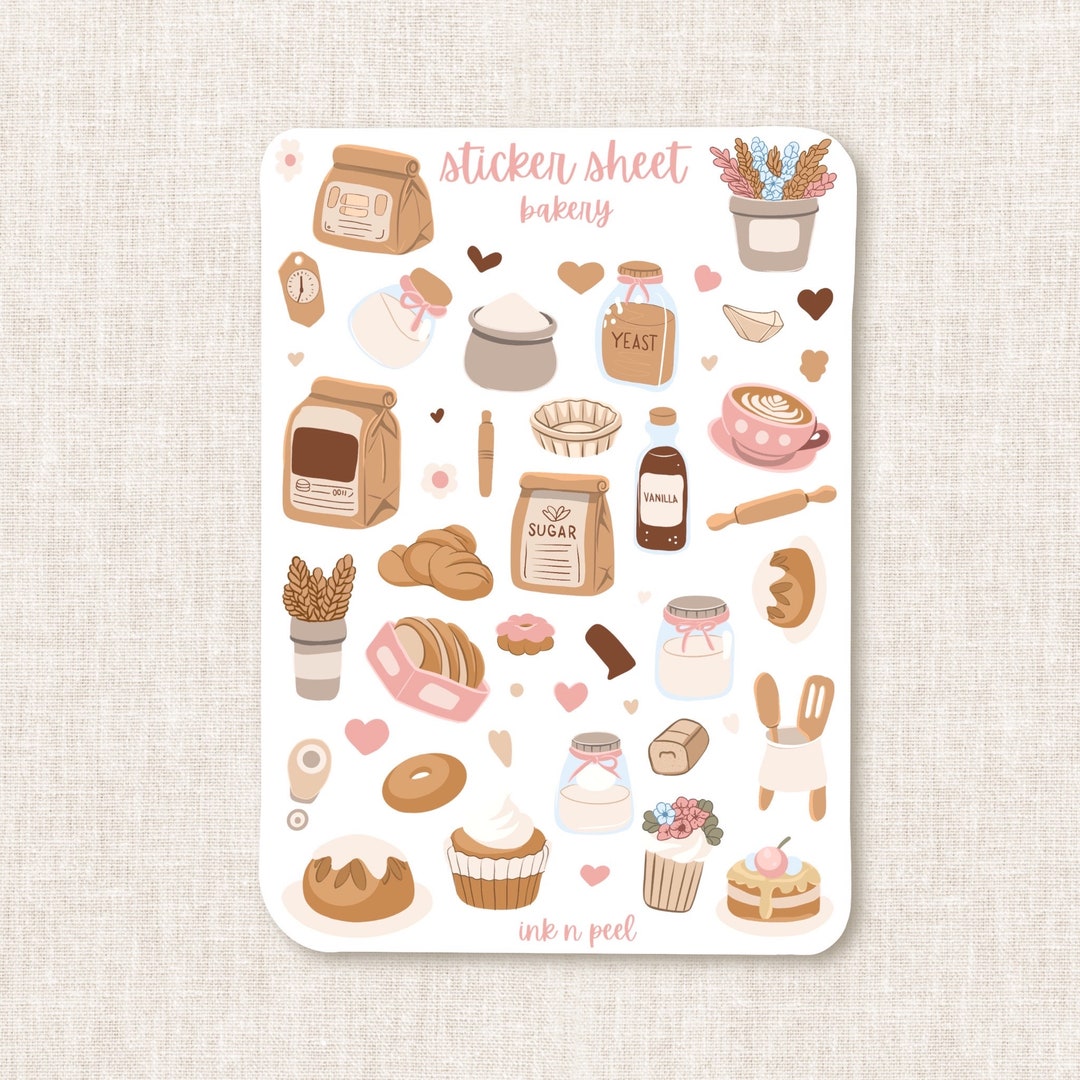 Sticker Sheet - Bakery | Journaling Stickers for Your Planner - Etsy