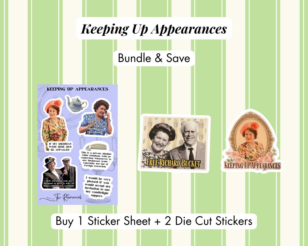Keeping up Appearances Sticker Sheet Bundle Hyacinth Bucket Hyacinth ...