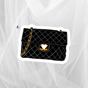 Fashion Handbag Stickers: Glossy Water-resistant Vinyl Decals (3pcs) - Etsy