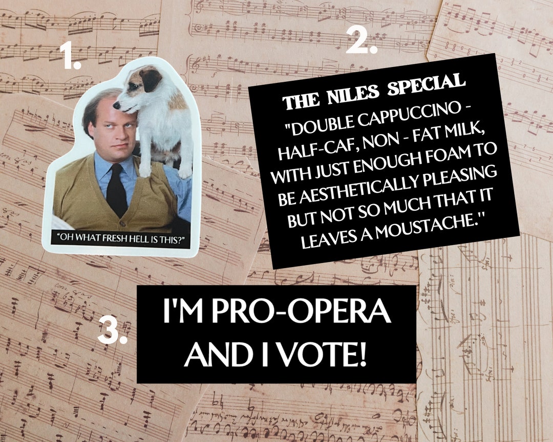 Frasier Crane Fan Art Sticker | Retro 90s Sitcom TV Fandom Die Cut ...