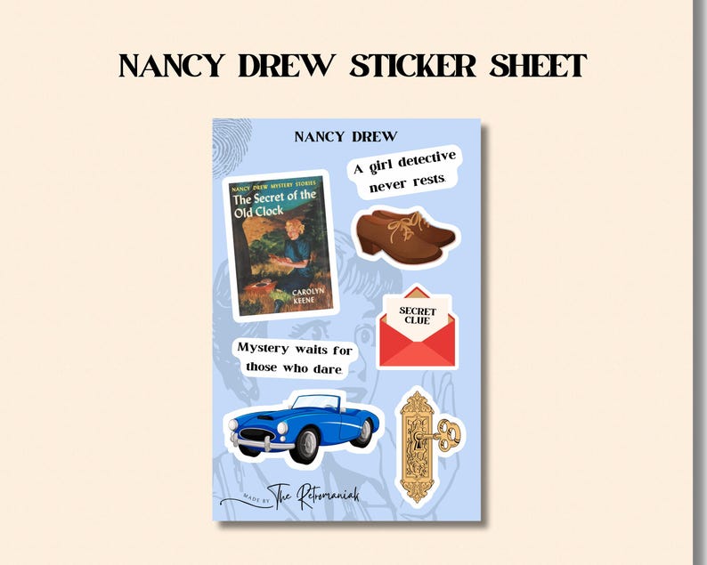 Nancy Drew Sticker Set: Cozy Mystery Sleuth Essentials - Etsy