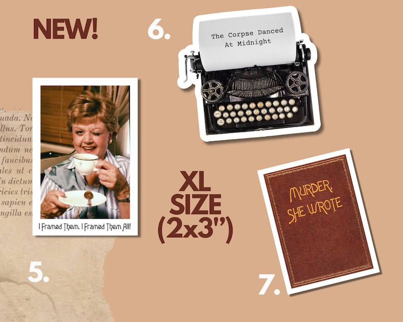 Murder She Wrote Magnet Set / Jessica Fletcher / Cabot Cove / Angela ...