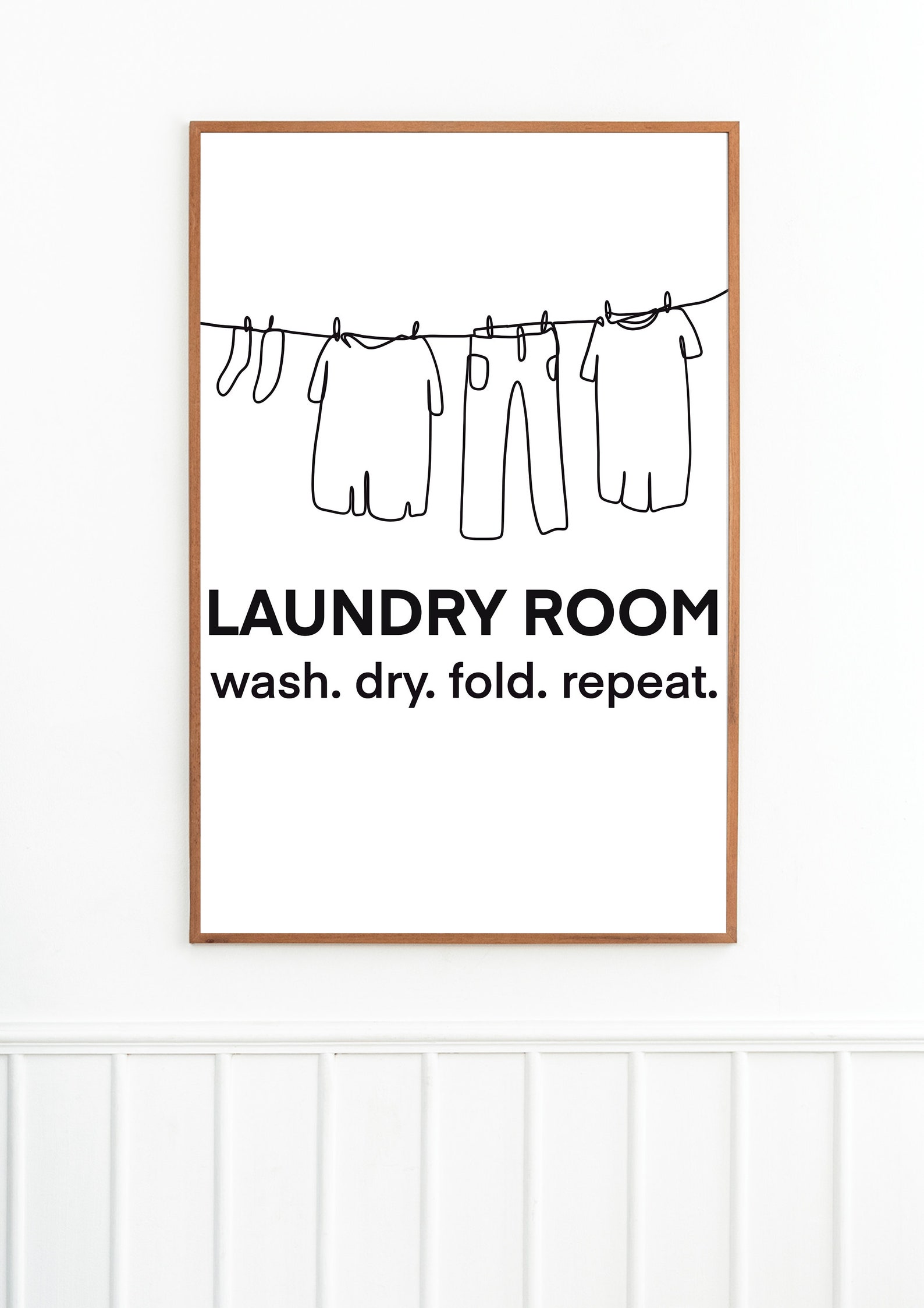 Laundry Room Art Print | Wash Dry Fold Repeat | Gallery Wall Art ...