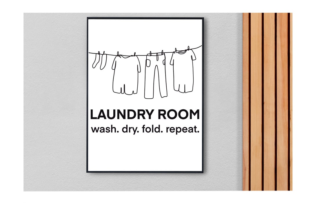 Laundry Room Art Print | INSTANT DOWNLOAD | Wash Dry Fold Repeat ...
