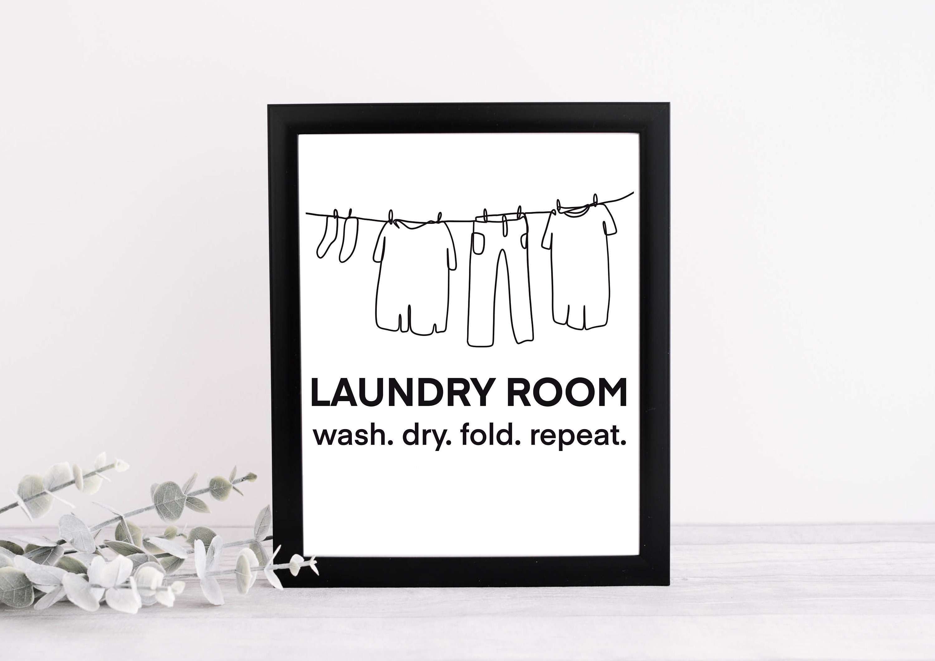 Laundry Room Art Print | Wash Dry Fold Repeat | Gallery Wall Art ...