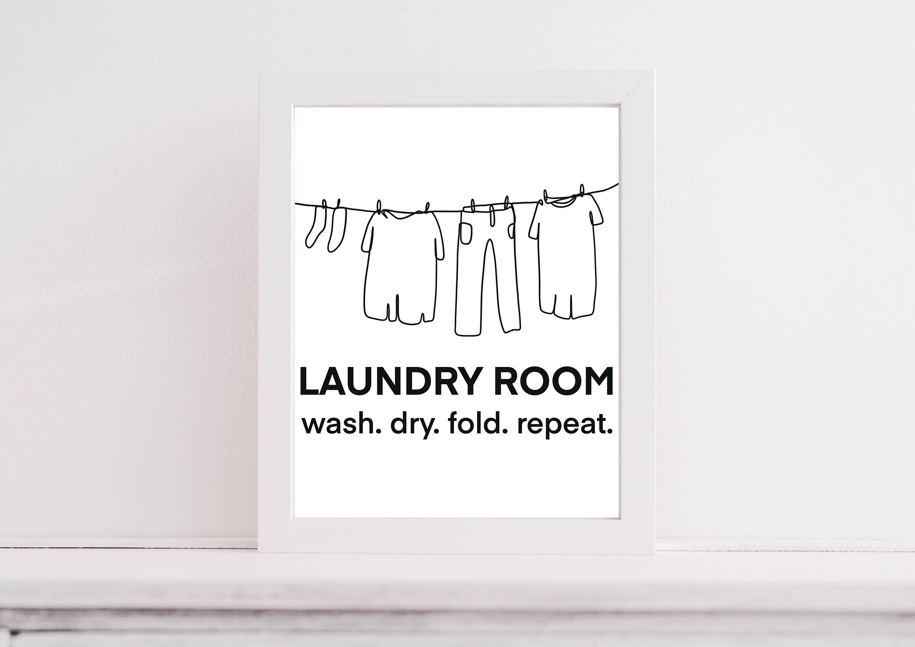 Laundry Room Art Print | Wash Dry Fold Repeat | Gallery Wall Art ...