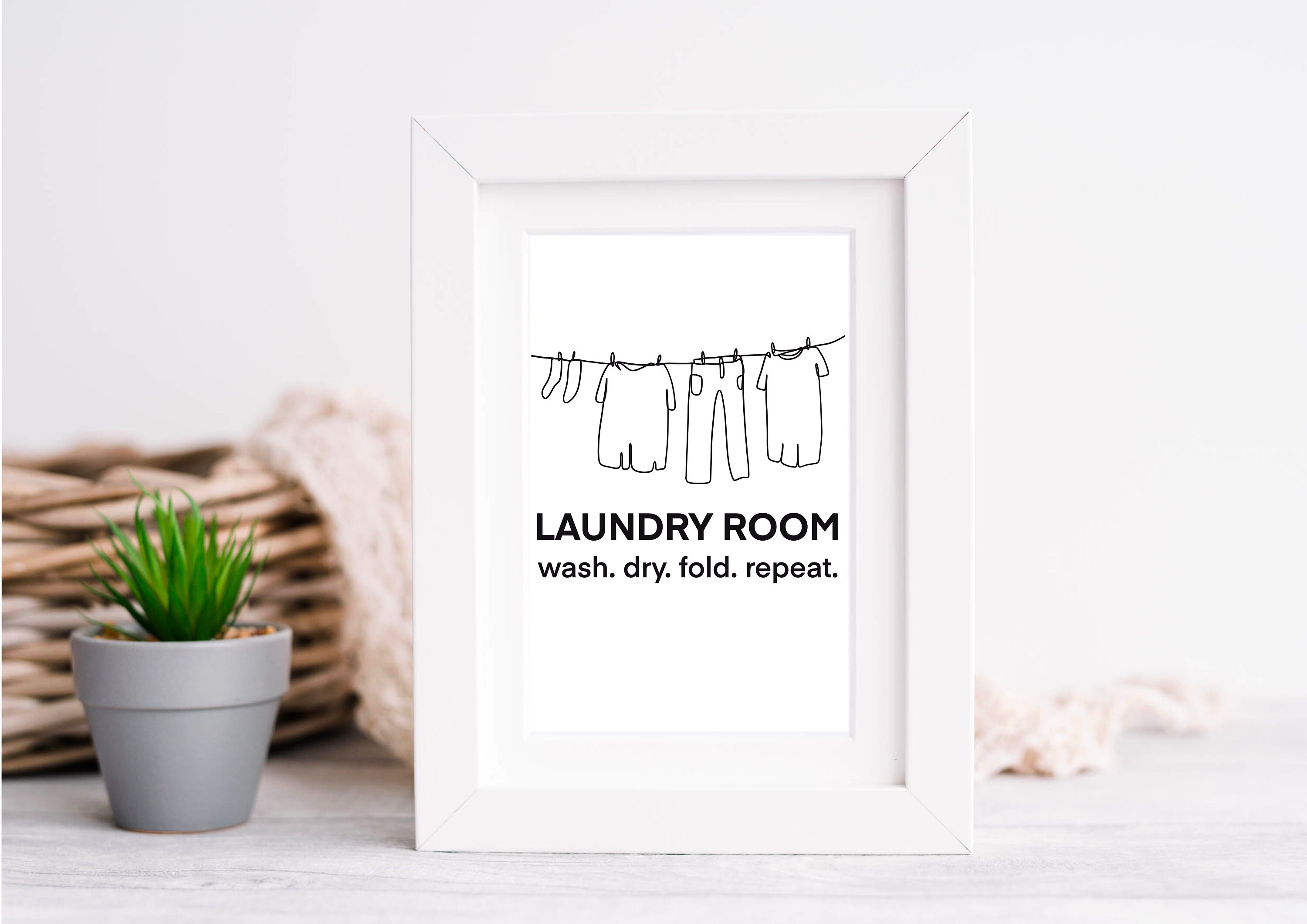 Laundry Room Art Print | Wash Dry Fold Repeat | Gallery Wall Art ...