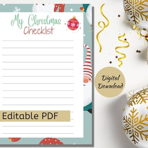 Christmas to Do List Printable Christmas Checklist To-do List Template ...