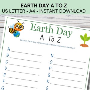 Earth Day Word List Game, Earth Day Printable Games, Earth Day Party ...