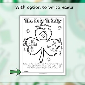 St. Patrick's Day Shamrock Trinity Coloring Page, Christian St Patricks ...
