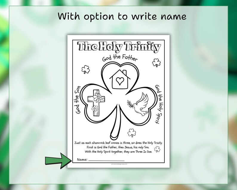St. Patrick's Day Shamrock Trinity Coloring Page, Christian St Patricks ...