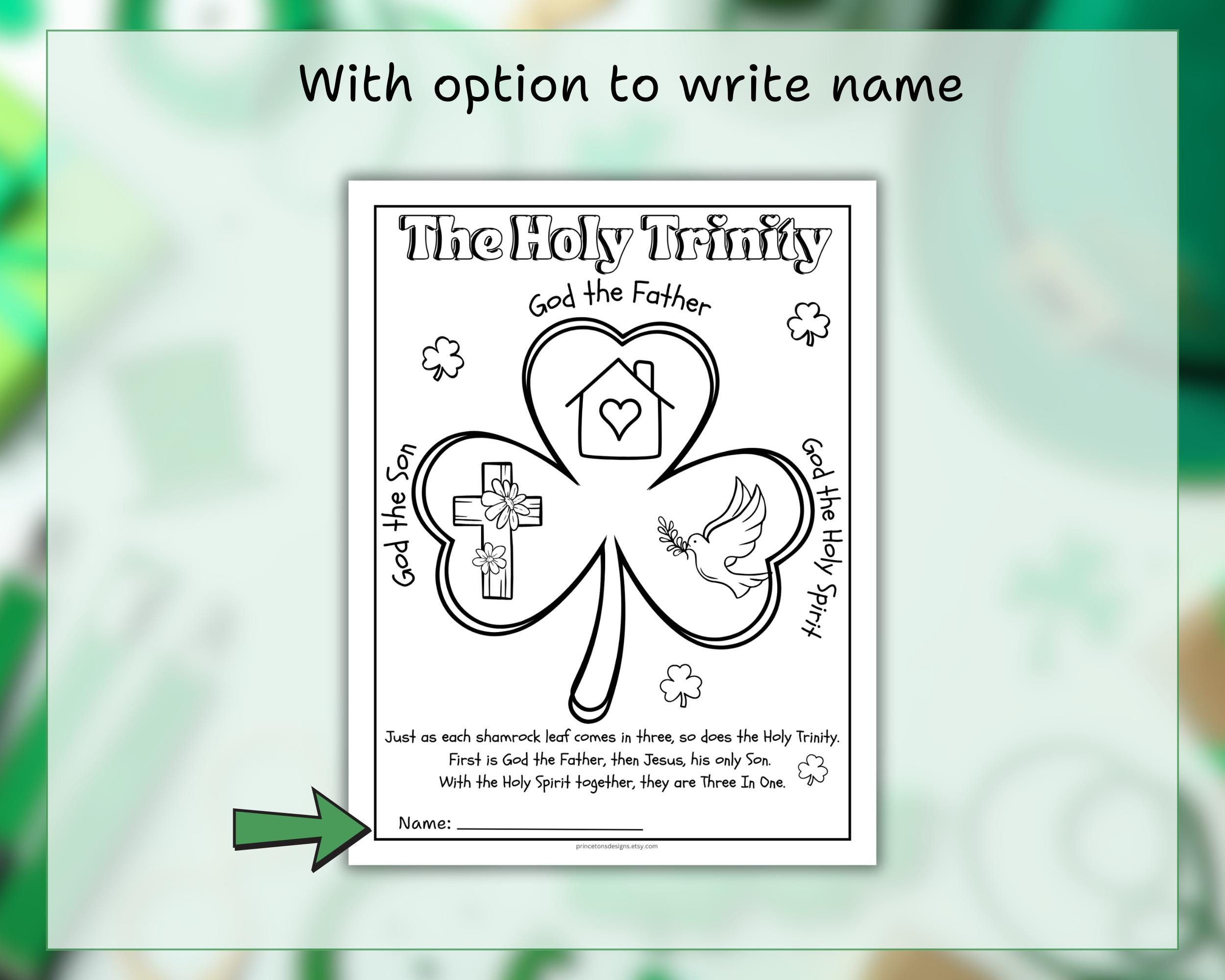 St. Patrick's Day Shamrock Trinity Coloring Page, Christian St Patricks ...