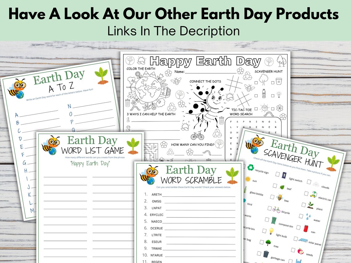 Earth Day Scavenger Hunt, Earth Day Printable Activities, Environmental ...