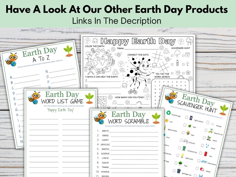 Earth Day Scavenger Hunt, Earth Day Printable Activities, Environmental ...