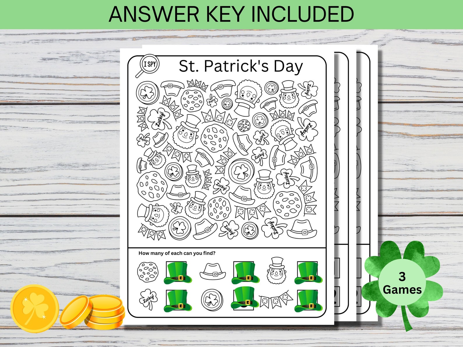 St. Patrick's Day I Spy Printable Game for Kids St. Patrick's Day ...