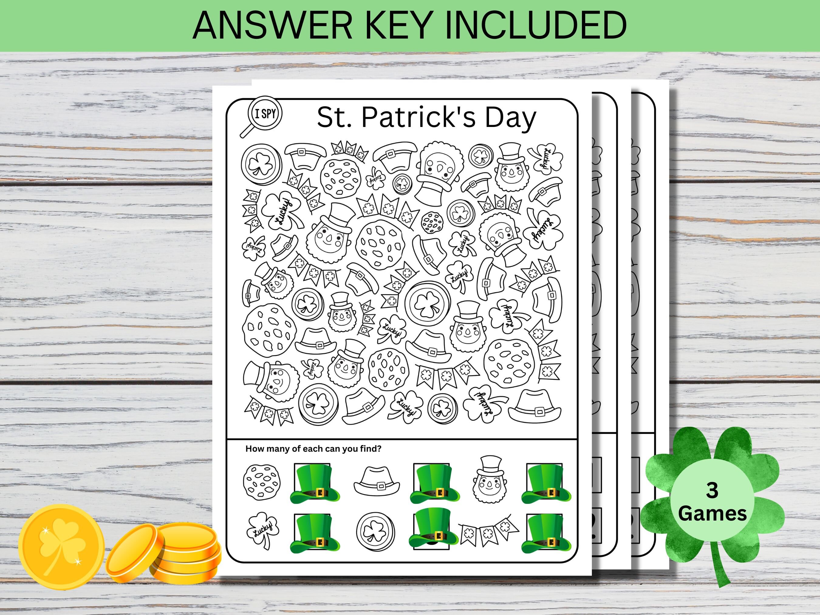 St. Patrick's Day I Spy Printable Game for Kids St. Patrick's Day ...