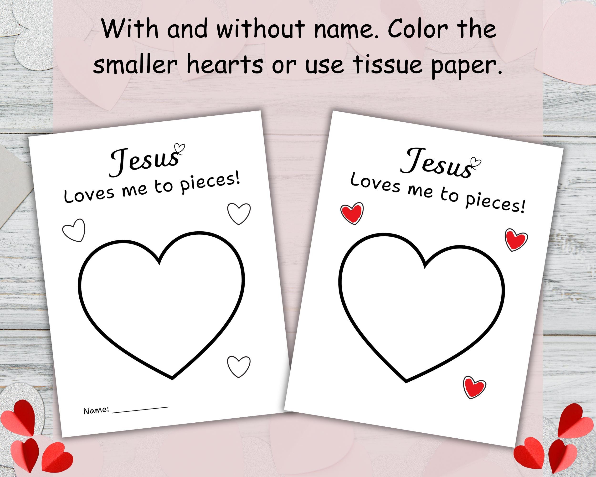 Christian Valentine's Day Craft Jesus Loves Me to Pieces, Printable ...