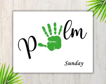 Holy Week Activity, Palm Sunday Handprint Craft, Printable Easter ...