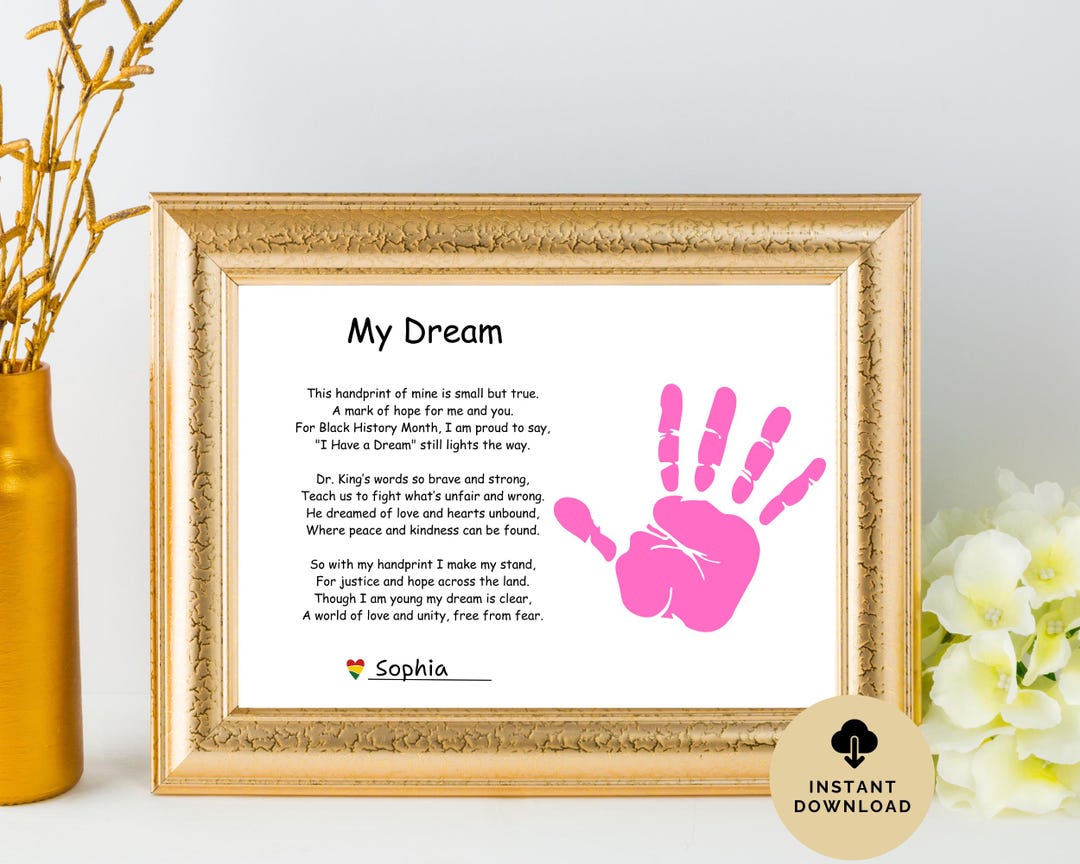 Black History Month Handprint Craft, MLK Art, Martin Luther King Jr Day ...