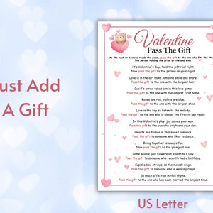 Valentine's Day Game Printable, Valentine Pass the Gift Game, Pass the ...