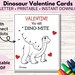 Dinosaur Valentine Cards, Dot to Dot Valentine Printable, Valentine ...