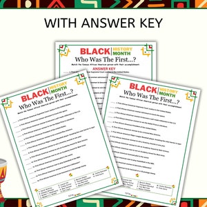 Black History Game, Black History Month Trivia, Famous African American ...