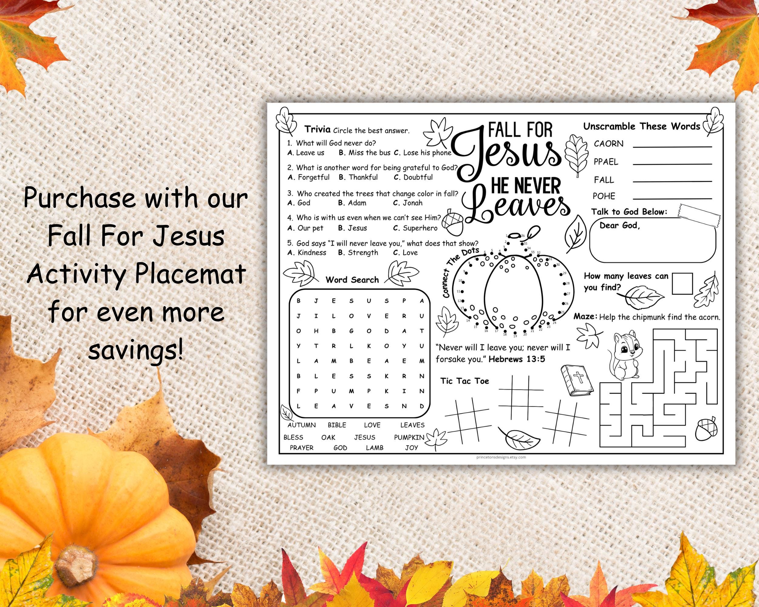 Fall for Jesus Left Right Game, Fall Bible Game, Sunday School Lesson ...