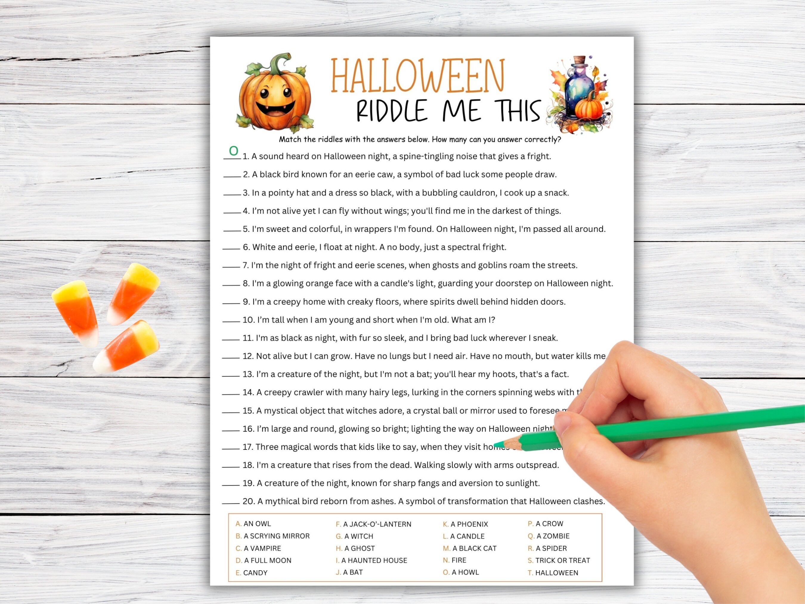 Halloween Riddle Me This, Halloween Trivia Game, Halloween Riddles ...