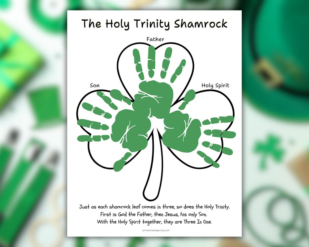St. Patrick's Day Handprint Art, Christian St Patricks Day Craft, Holy ...