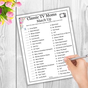 Mother's Day Trivia TV Moms Game, Pop Culture Game, Famous Moms ...