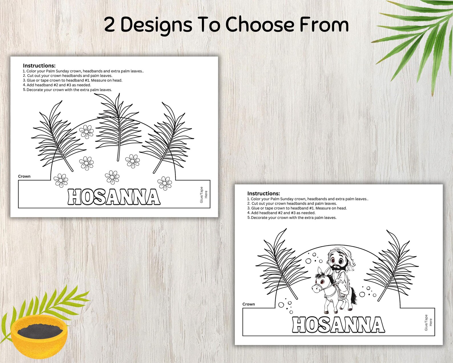 Palm Sunday Craft, Paper Crown Printable, Holy Week Activity, Sunday ...