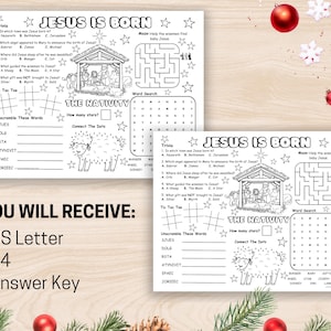 Nativity Activity Placemat Printable, Christian Advent Activity ...