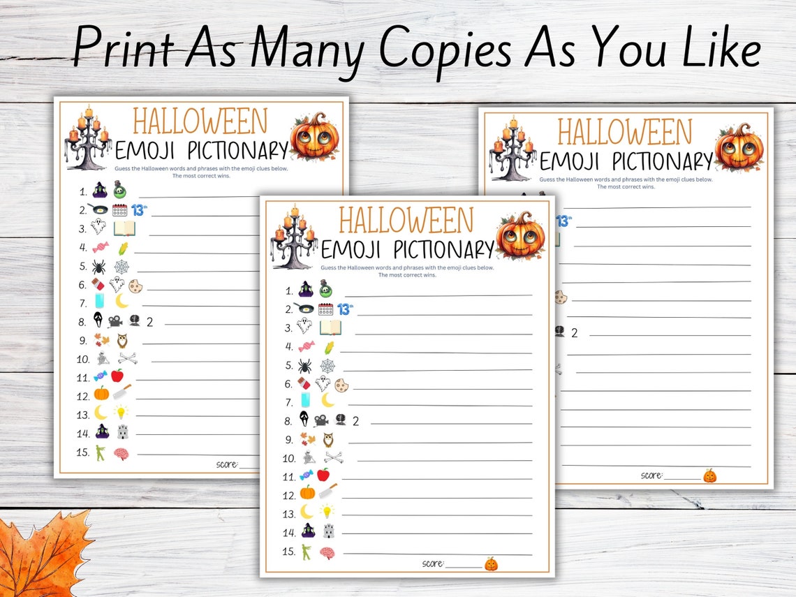 Halloween Emoji Pictionary Game, Halloween Quiz, Fun Halloween Games ...