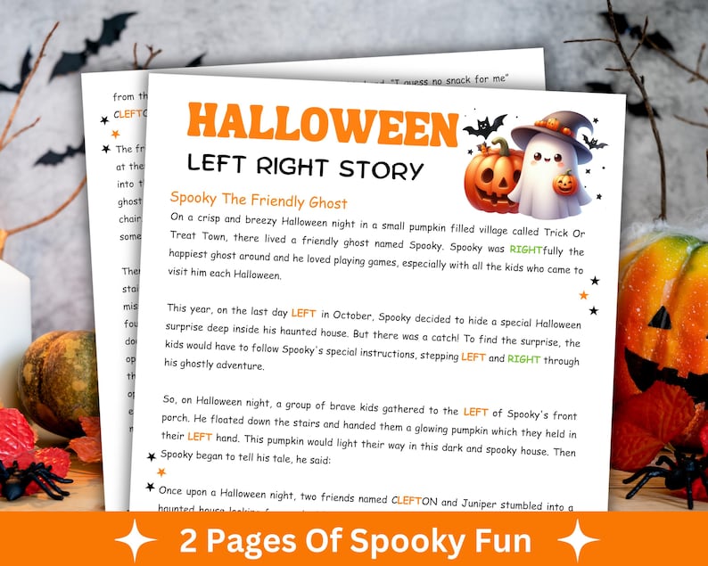 Left Right Halloween Game, Halloween Printable Game, Pass the Pumpkin ...