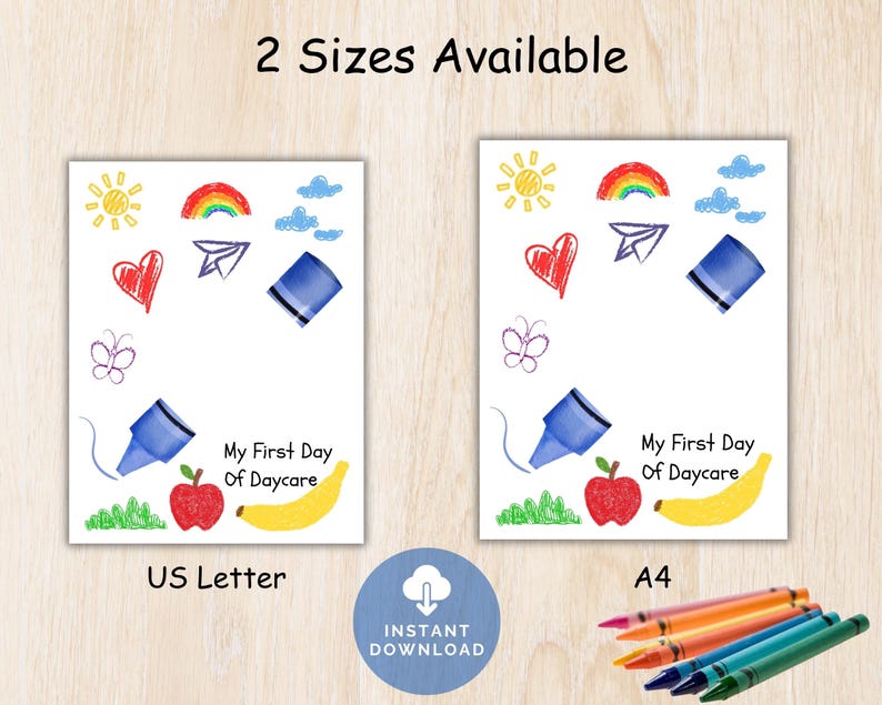 First Day of Daycare Handprint Craft, Daycare Printable Sign ...