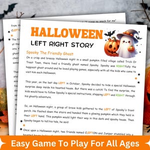 Left Right Halloween Game, Halloween Printable Game, Pass the Pumpkin ...