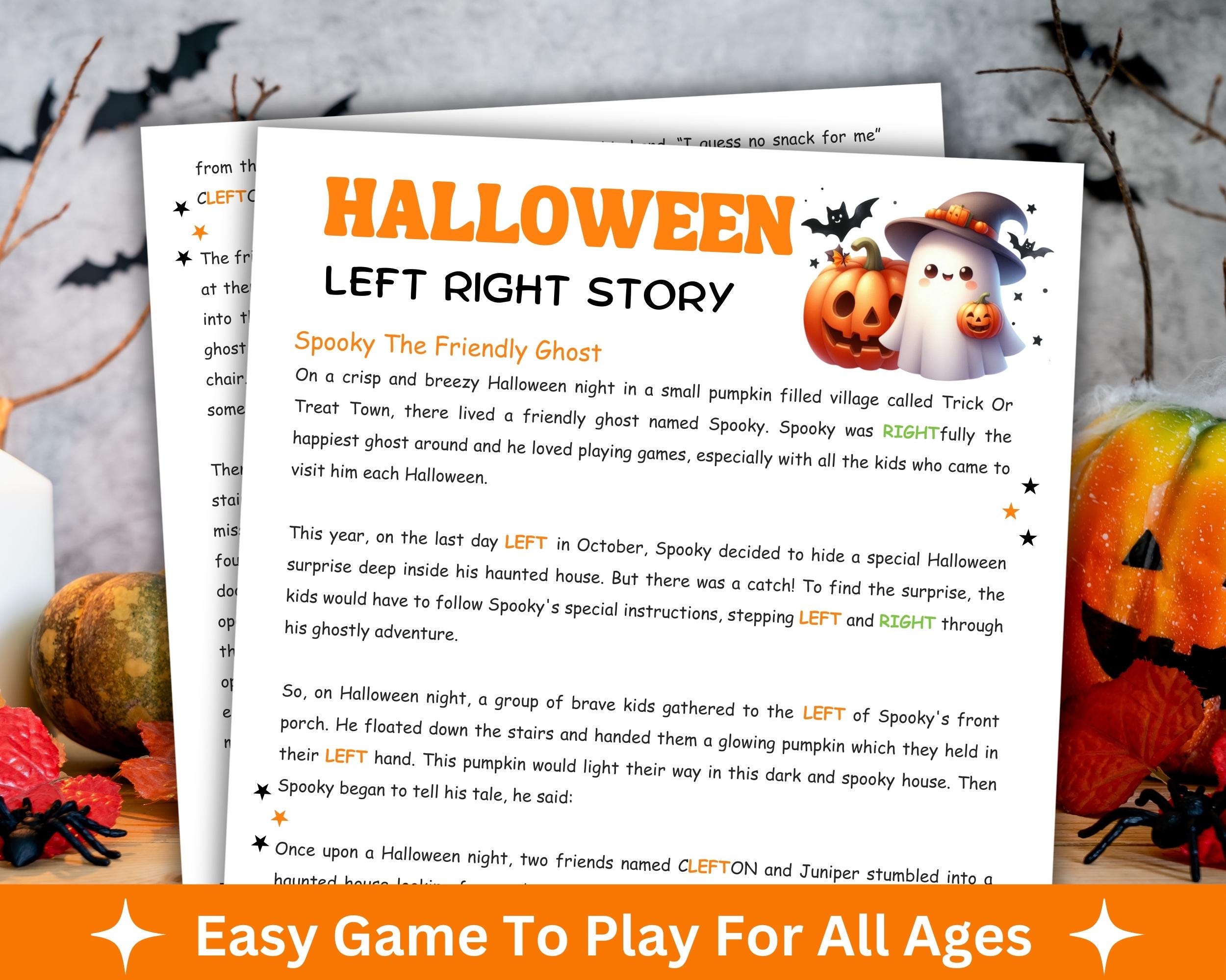 Left Right Halloween Game, Halloween Printable Game, Pass the Pumpkin ...