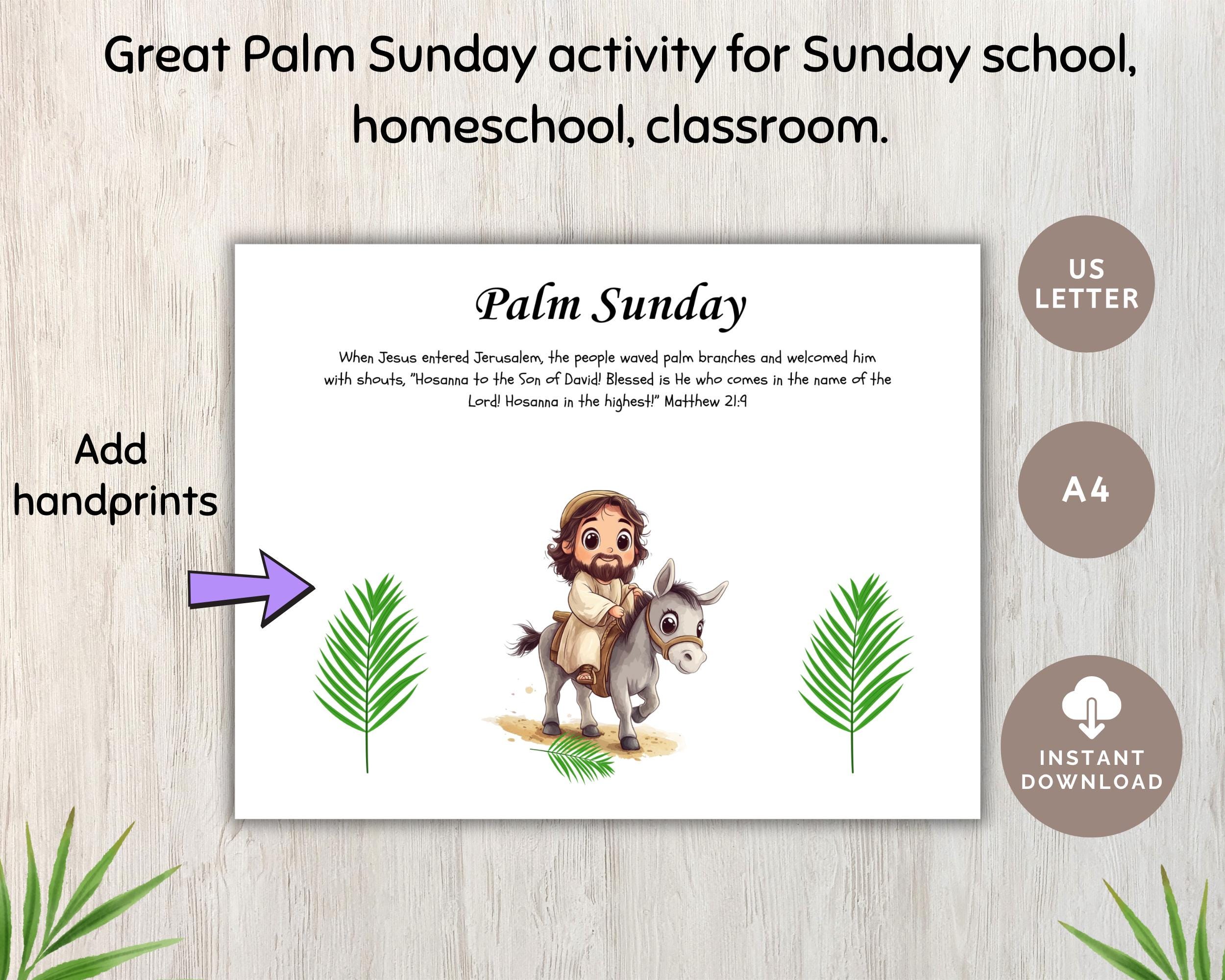 Palm Sunday Handprint Craft, Easter Handprint Art, Holy Week Activity ...