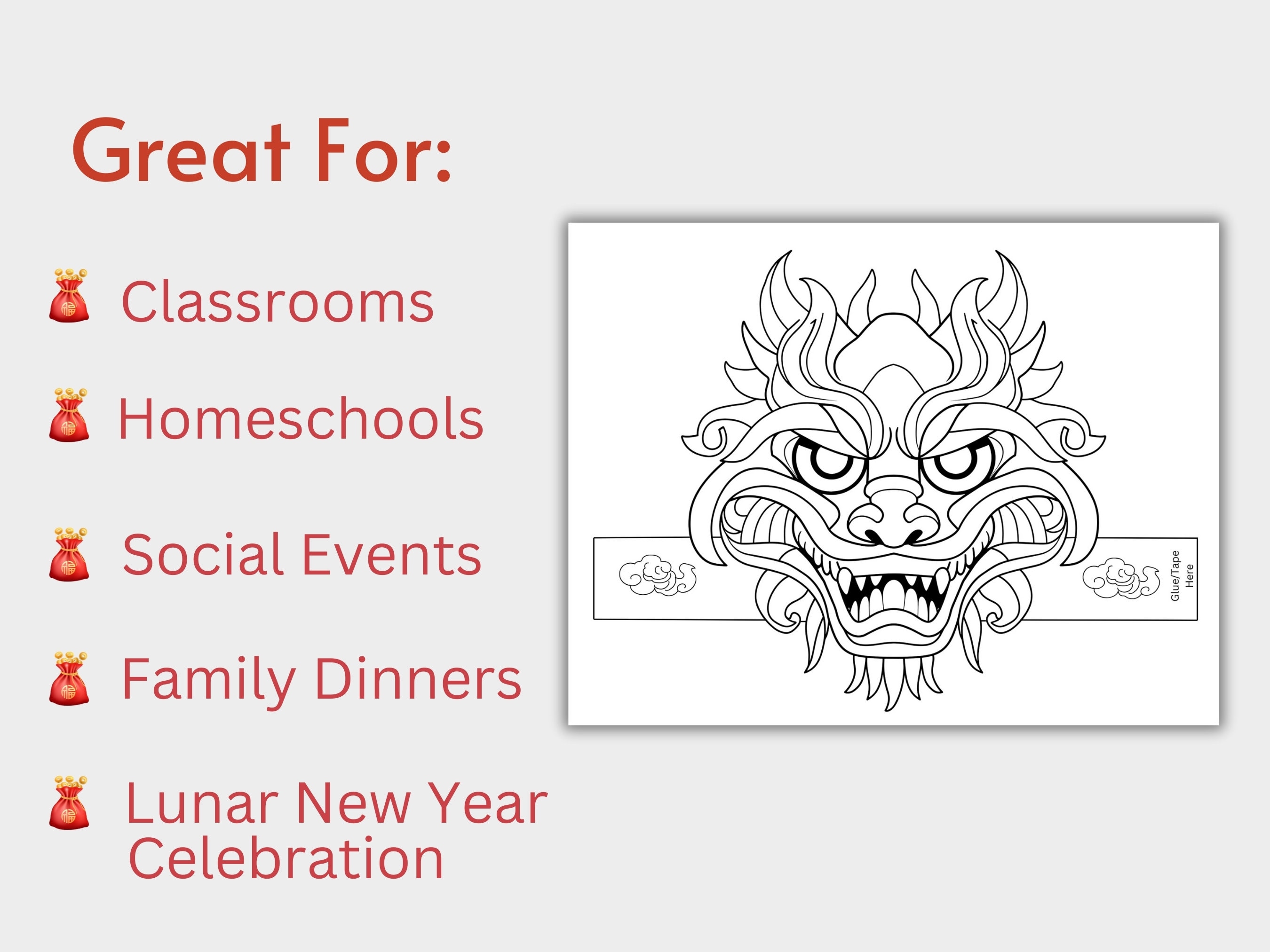 Year of the Dragon Paper Crown Craft Bundle, Lunar New Year 2024 ...