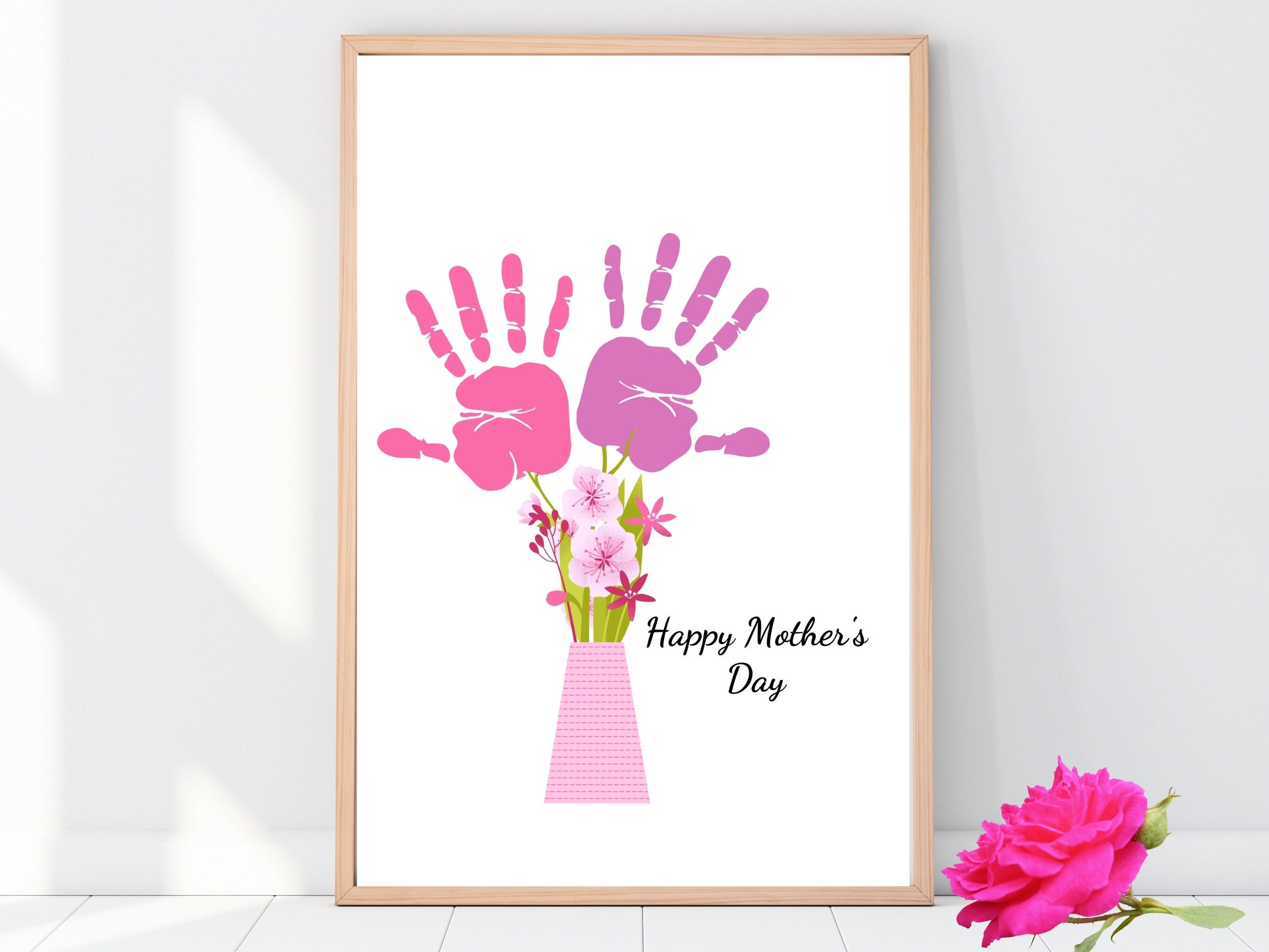 Mothers Day Handprint Art Printable Gift for Mom Mommy Grandma Aunt ...