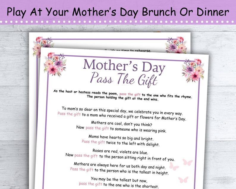 Mothers Day Games, Pass the Gift Game, Mothers Day Brunch Ideas ...