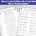 4th of July Game, Pass the Gift Game, Independence Day Printable, Pass ...