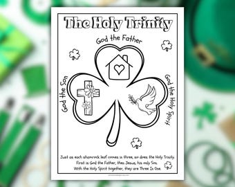 St. Patrick's Day Shamrock Trinity Coloring Page, Christian St Patricks ...