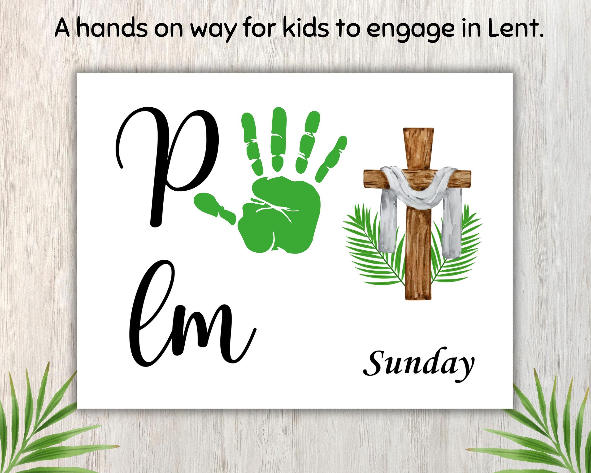 Palm Sunday Handprint Craft, Printable Easter Activity, Easter Story ...