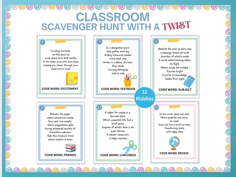 Classroom Scavenger Hunt, Back to School Scavenger Hunt, Classroom ...