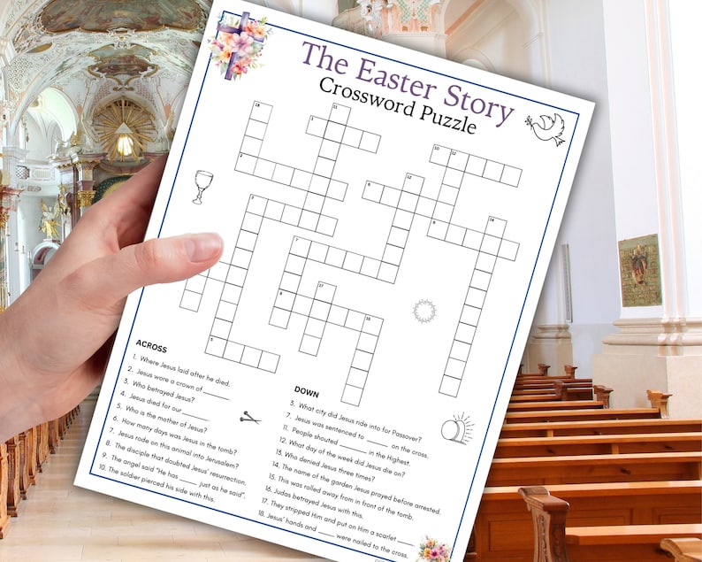 Christian Easter Crossword Puzzle Easter Games Printable Holy Week ...