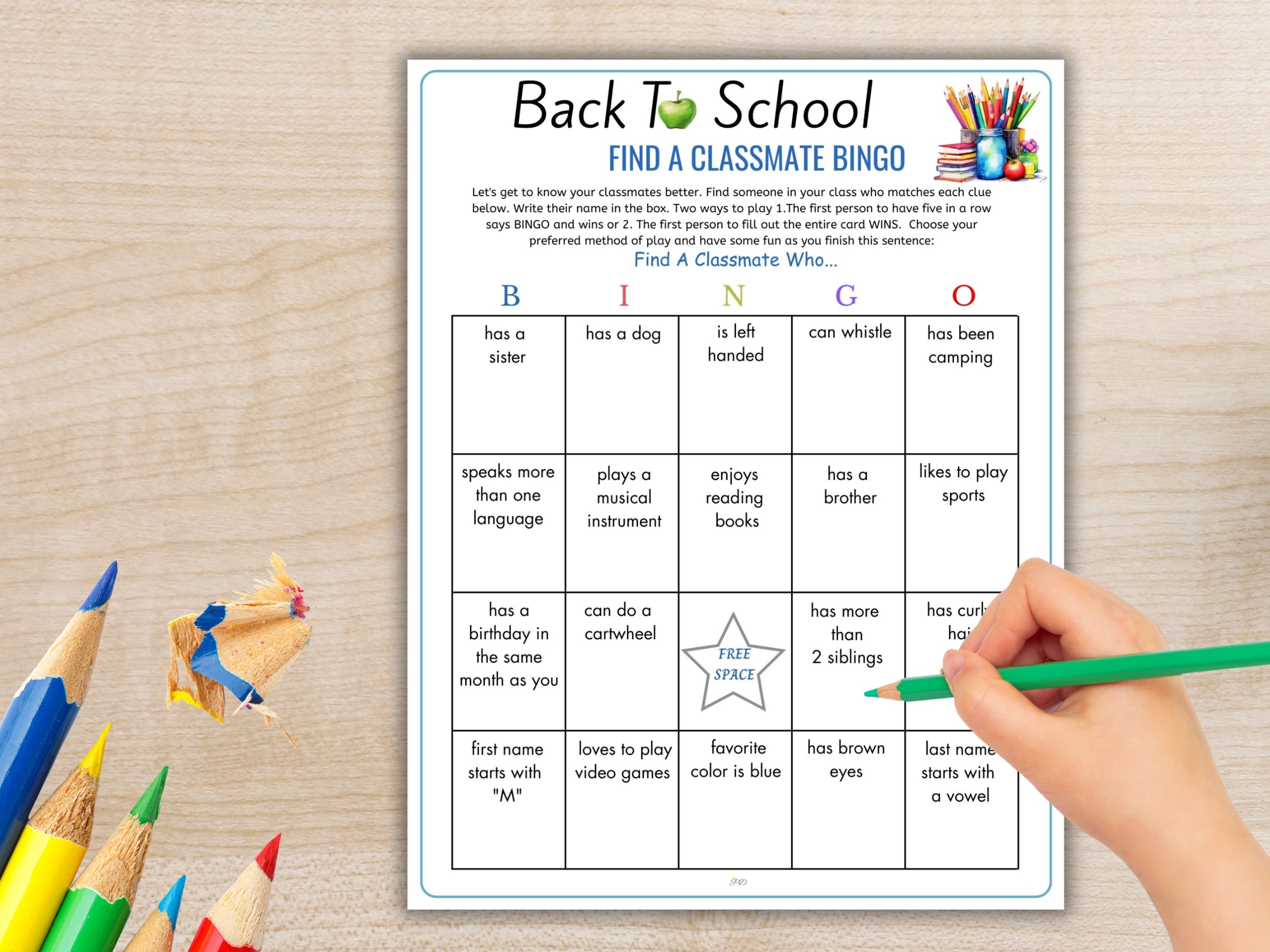 Back to School Bingo, Back to School Game for Kids, First Day of School ...