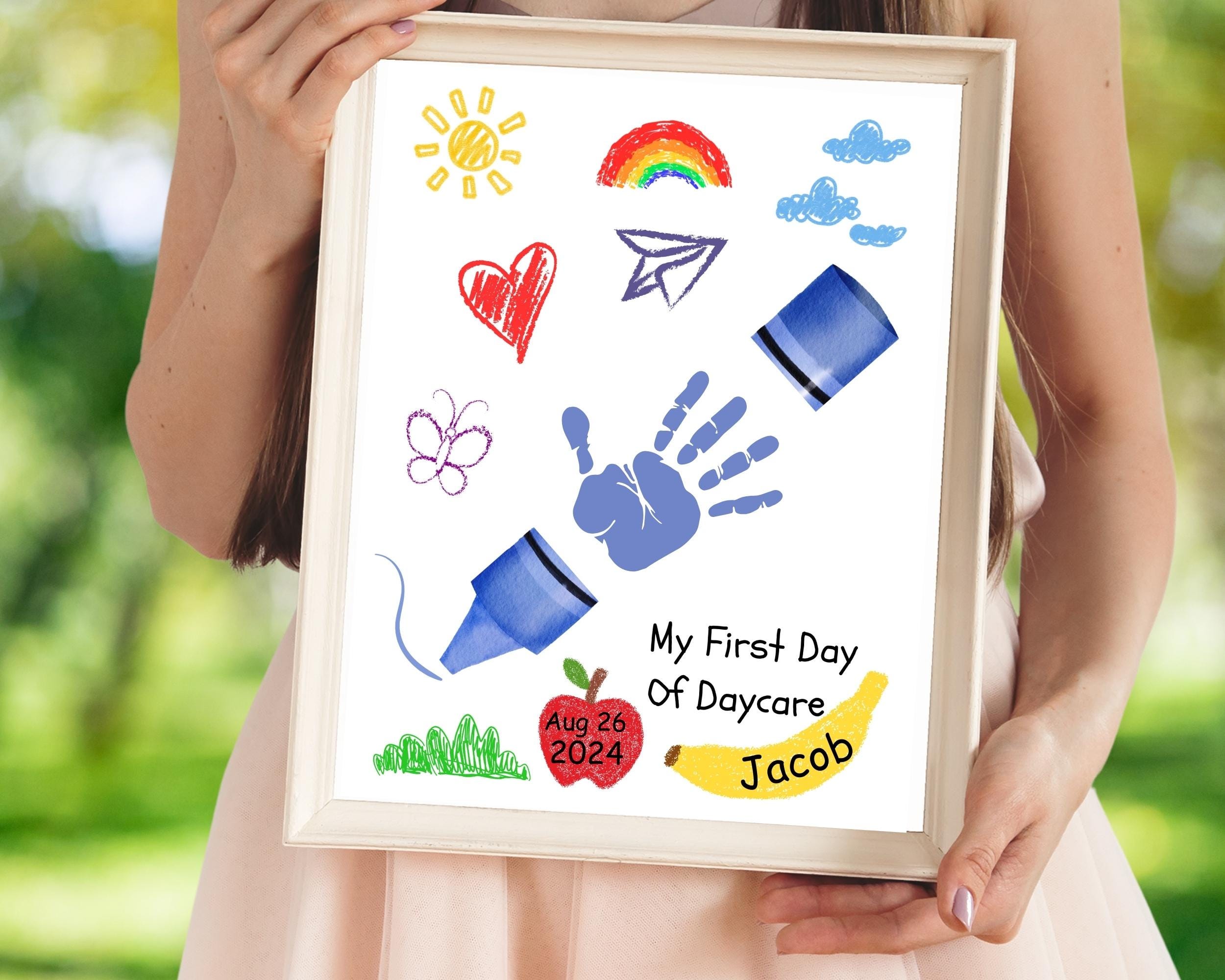 First Day of Daycare Handprint Craft, Daycare Printable Sign ...